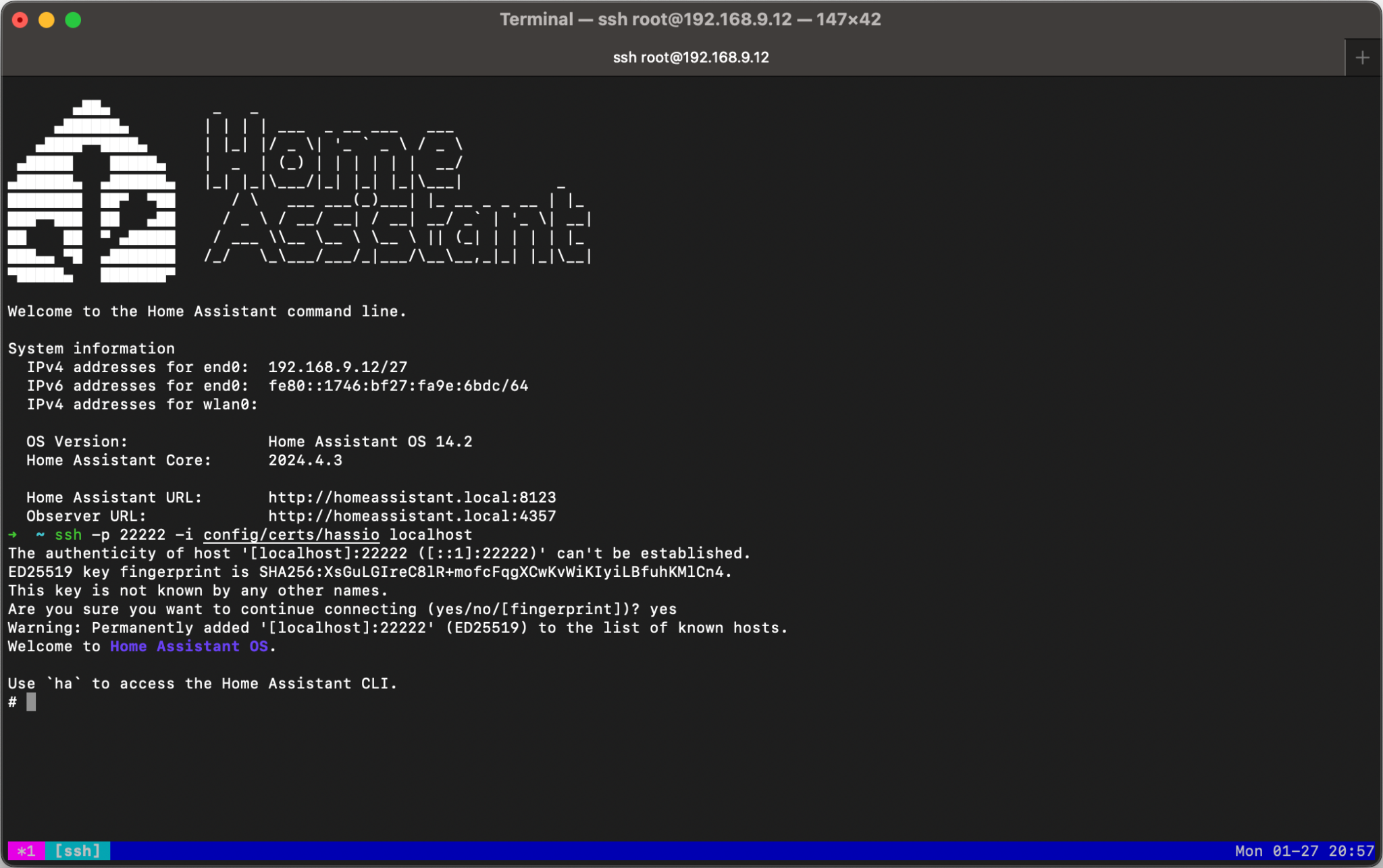 Get root SSH access to the Home Assistant root system remotely (no USB drive needed) ssh into ...